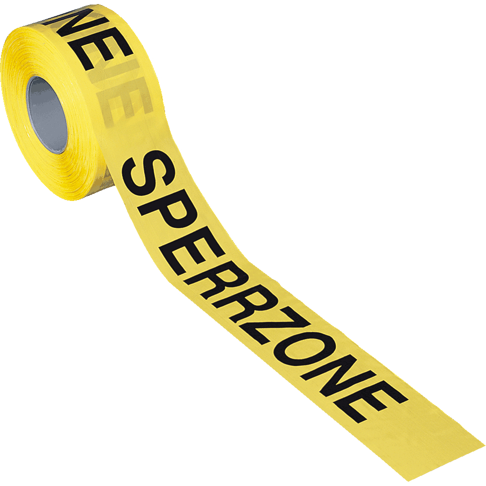 Absperrband Sperrzone, gelb, B 80mm, 500m/Rolle einfach online kaufen ...